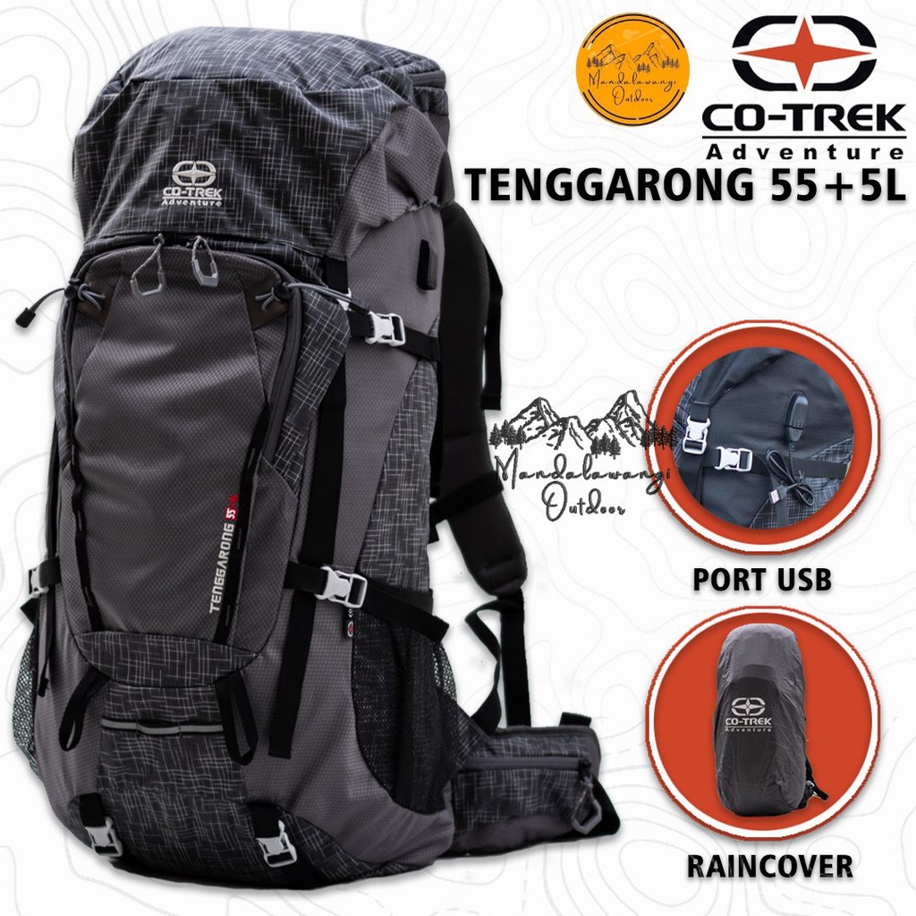 Jual TAS CARRIER RANSEL GUNUNG CO TREK SINGKAWANG 55 LITER + RAINCOVER CARRIER MELABOUH 60L DAN ...