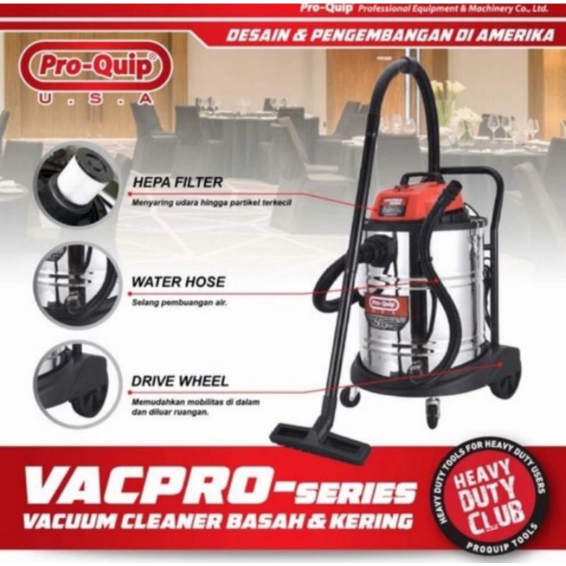 Jual Vaccum Cleaner Basah Kering 30 Liter Mesin Vakum PROQUIP VACPRO ...