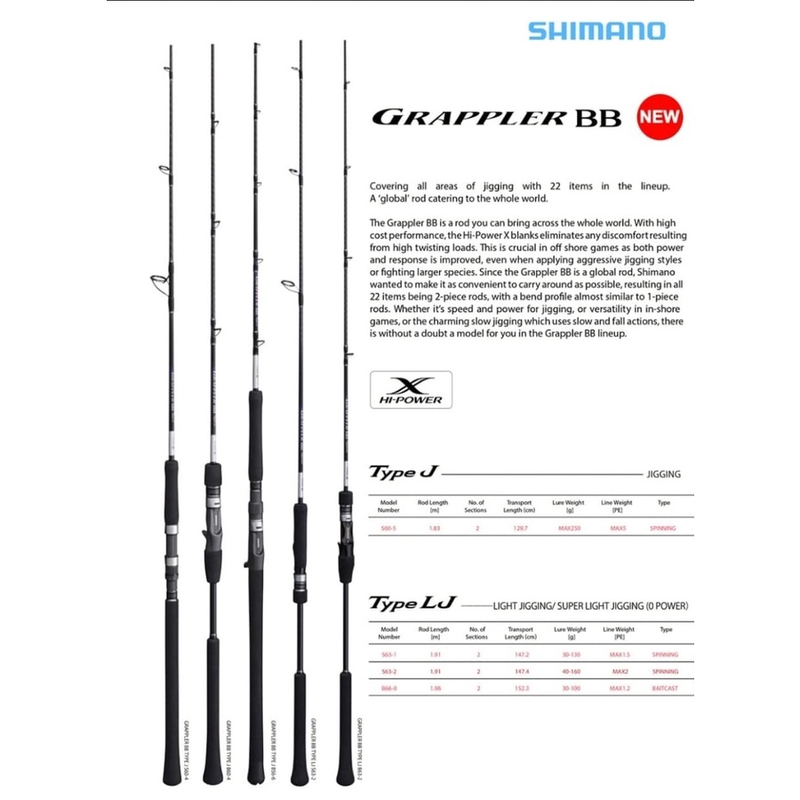 Jual Shimano 2021 Grappler BB Type Jigging J dan LJ Joran Jigging Rod | Shopee Indonesia