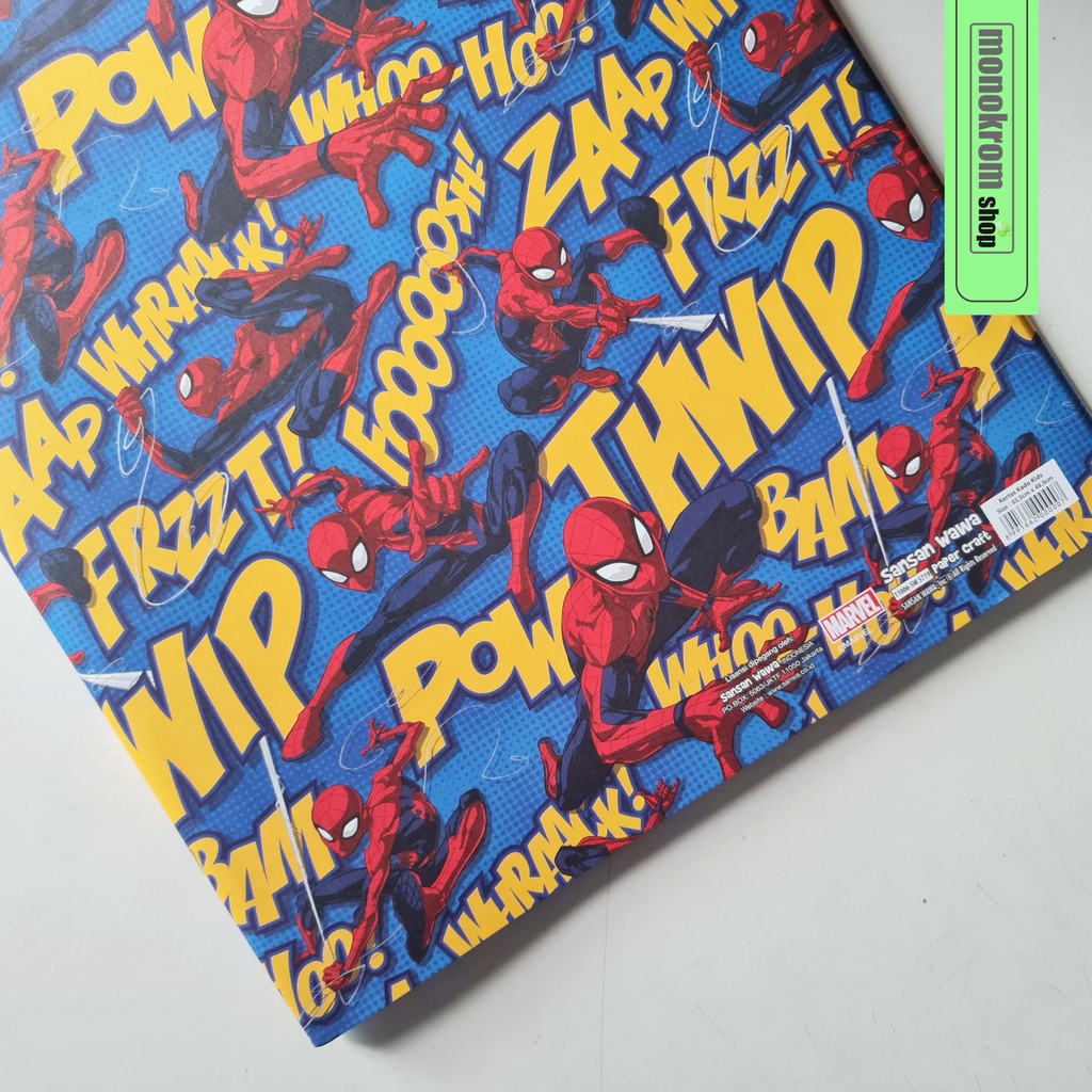 Jual Kertas Kado Sansan Wawa Motif Kid Boy Superhero Spider Man Kartun ...