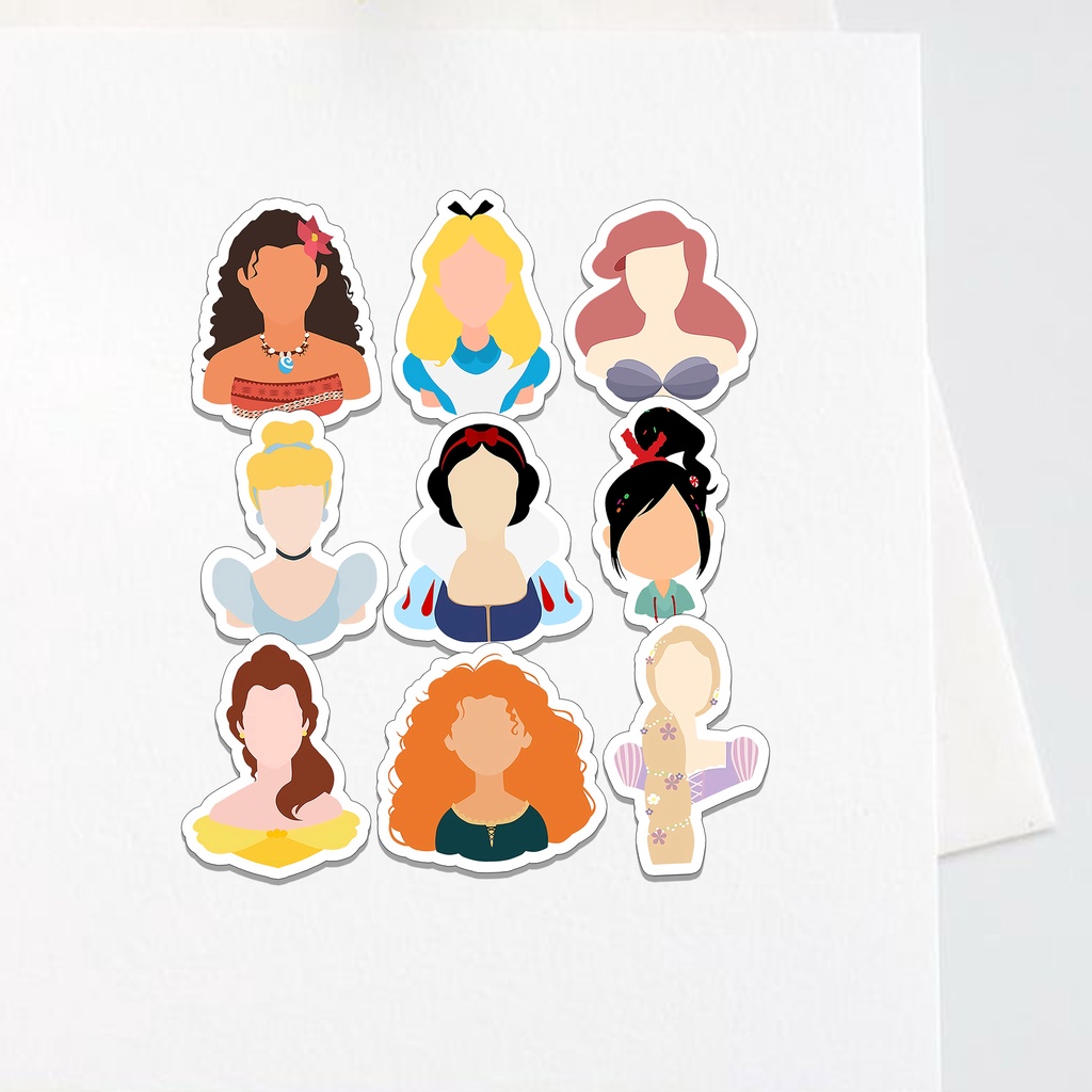 Jual Sticker Princess Disney Aesthetic Stiker Waterproof (9pcs ...
