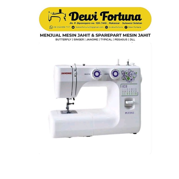 Jual Ready Makassar || Mesin Jahit Janome Serbaguna PLT 3312 / Mesin ...