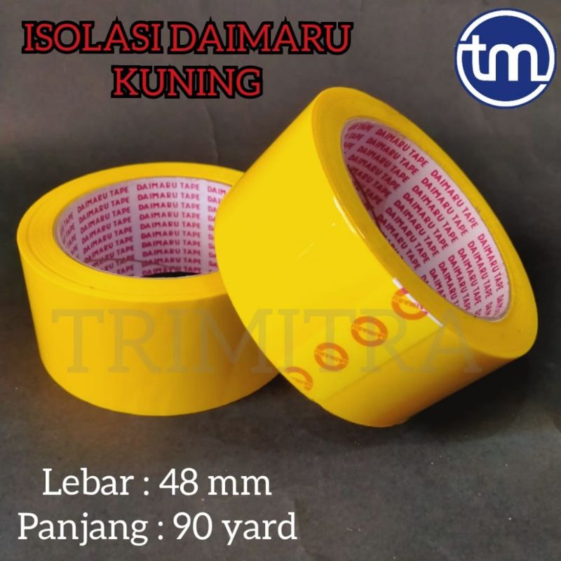 Jual ISOLASI / SELOTIP / LAKBAN DAIMARU PLASTIK WARNA KUNING 2" OPP ...