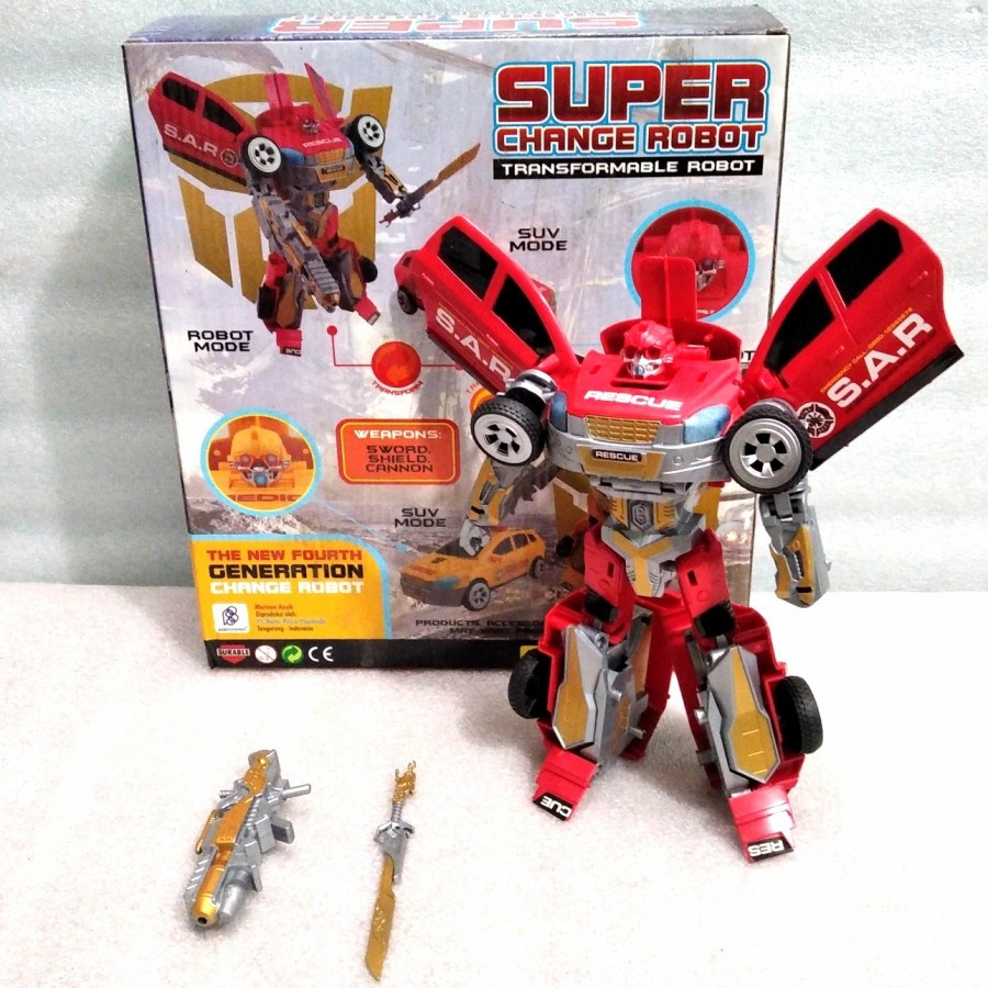 Jual Transformers Mainan Robot Transformers Rescue Super Change Robot ...