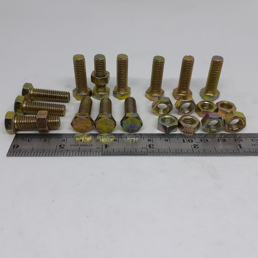 Jual BAUT MUR KUNING M8 X 25 / BMK M8 X 25 / BAUT M8X25 KUNING / BAUT ...