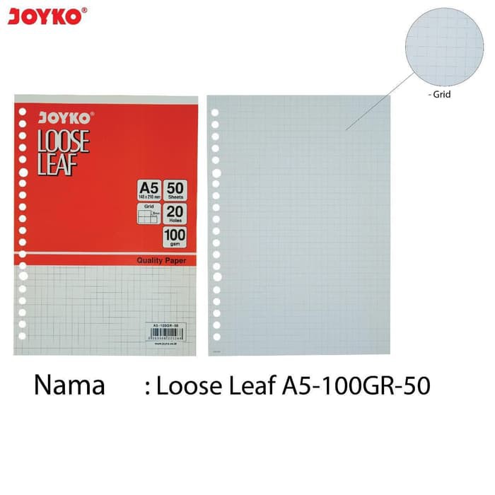 Jual Loose Leaf Joyko Grid A5-50GR-50 (50 lembar) | Shopee Indonesia