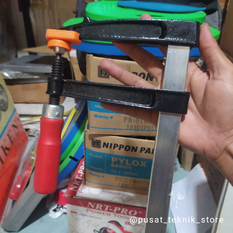 Jual klem f alat press kayu ukuran 12 cm x 50 cm penjepit kayu model f ...