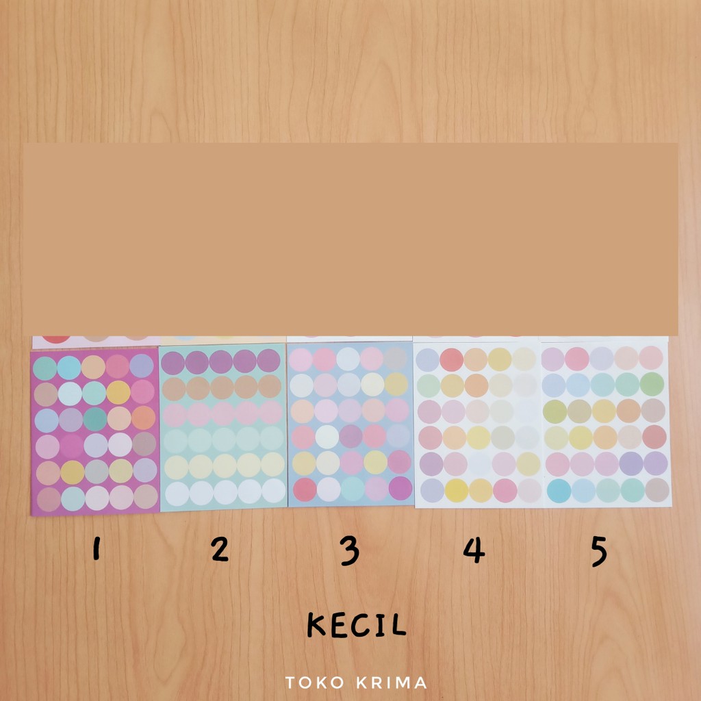 Jual Stiker Bulat Sticker Dot Lembaran Warna-Warni Diameter 2 cm & 1,3 ...