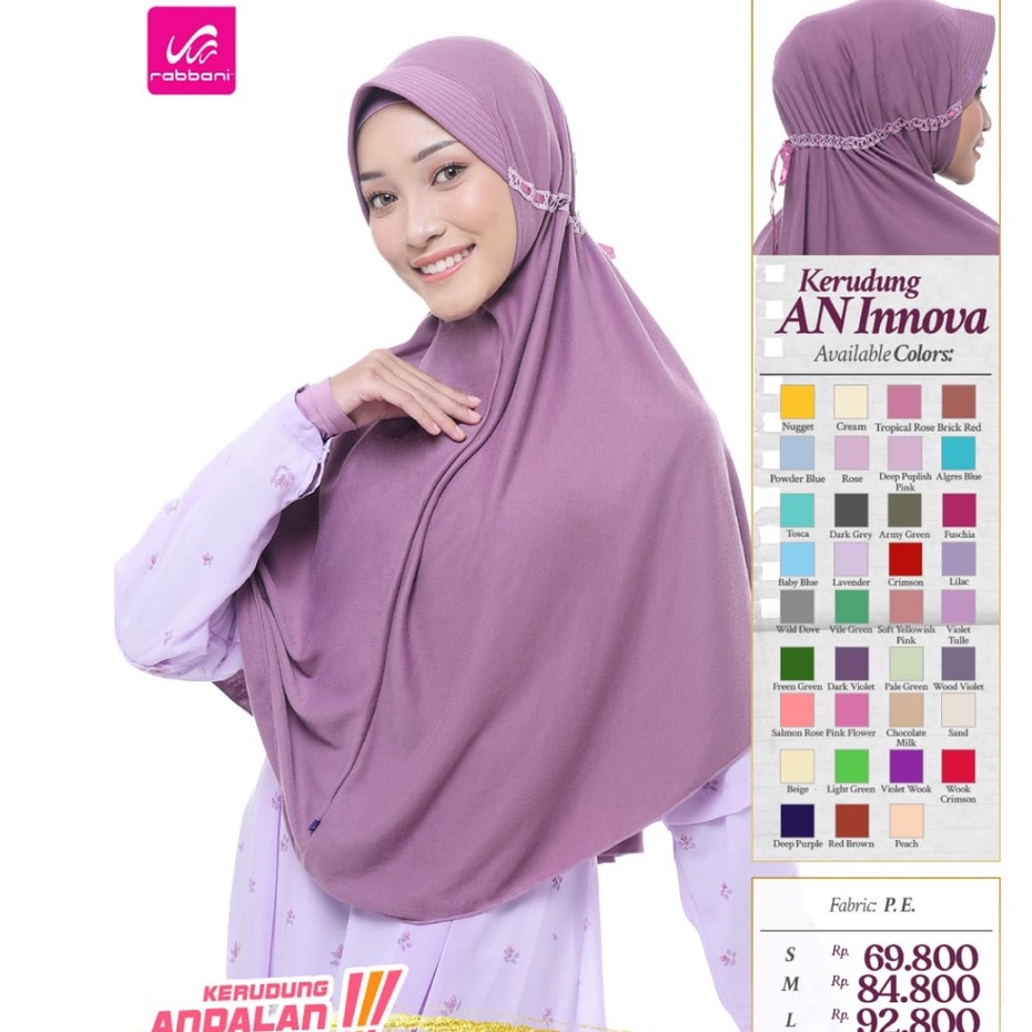 Jual [SIZE S] KERUDUNG RABBANI SEKOLAH JILBAB RABBANI INNOVA WARNA | Shopee Indonesia