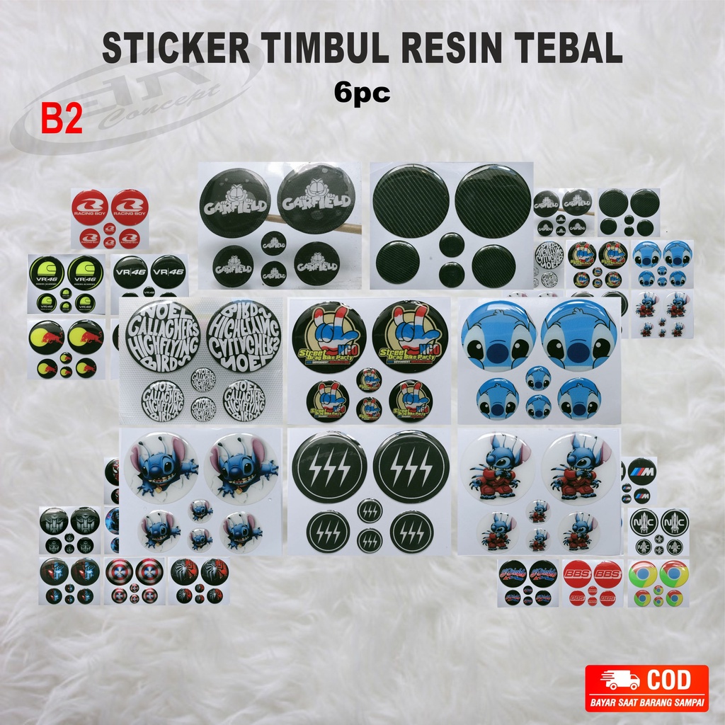 Jual Sticker STIKER TIMBUL SET resin Variasi B2 Logo kartun Carfield ...