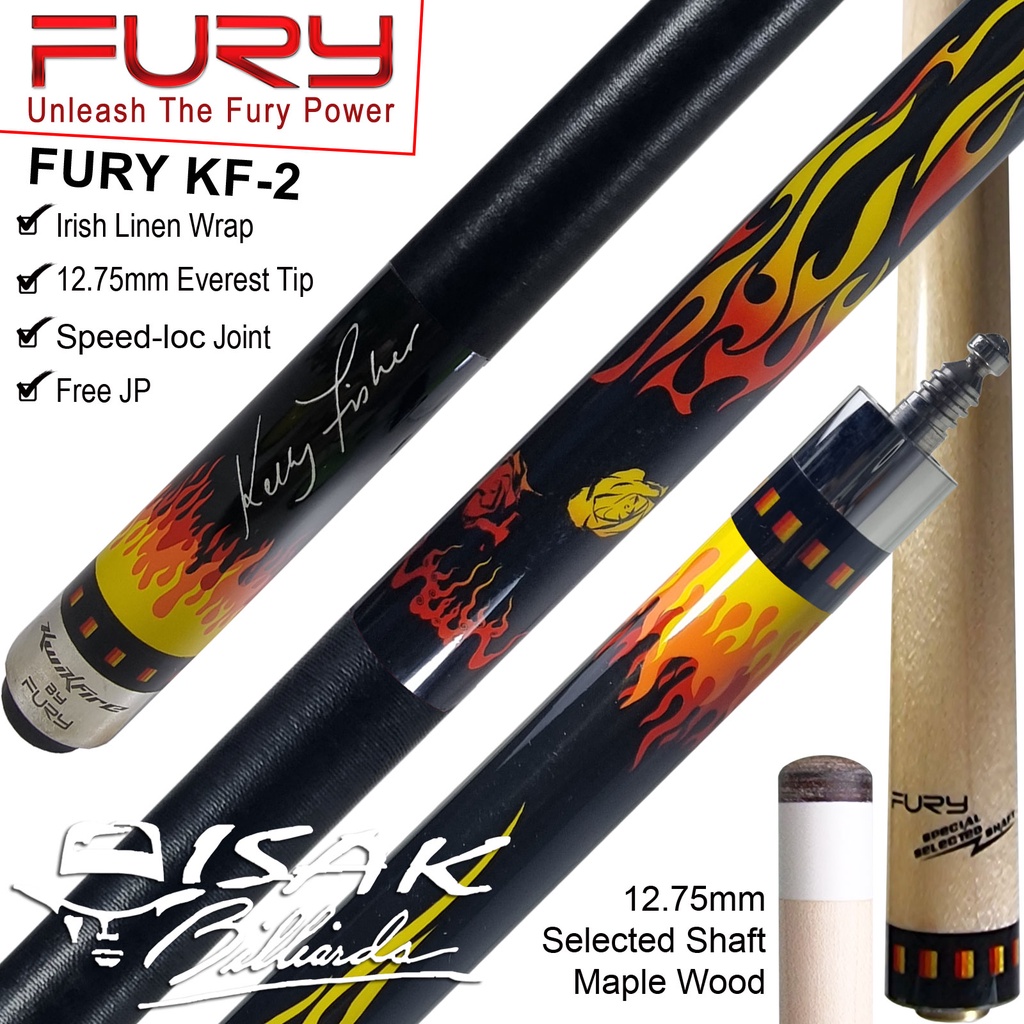 Jual Fury KF-2 Pool Cue - Kelly Fisher Irish Linen Maple Billiard Stick ...
