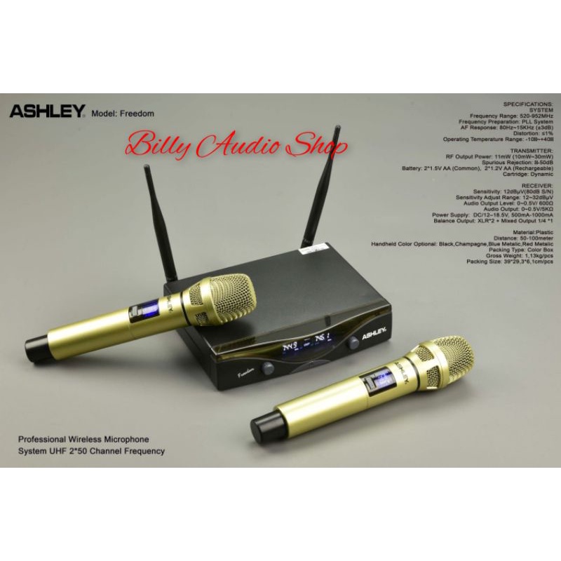 Jual Mic Wireless Ashley Freedom Gold dan Hitam | Shopee Indonesia