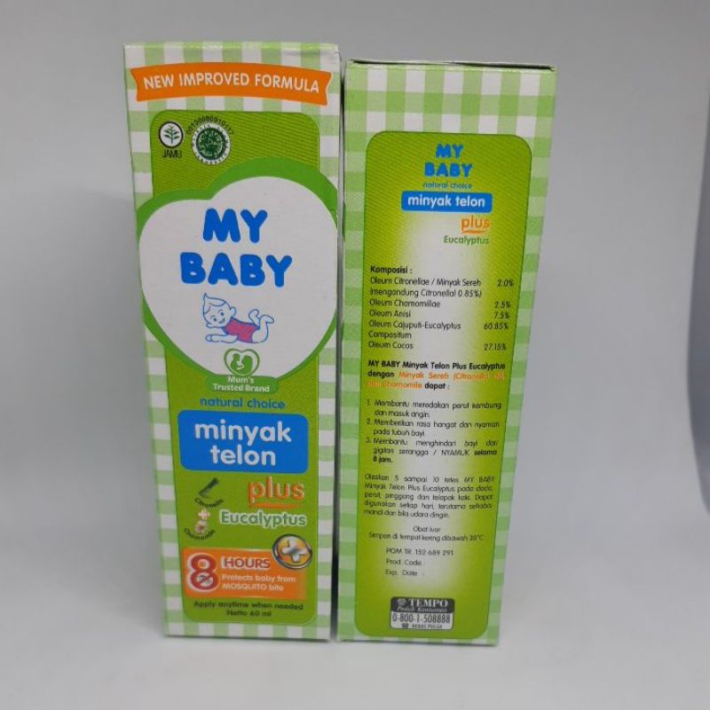 Jual MY BABY TELON PLUS 8 JAM 150ml / 90ml / 60ml / 30ml - Minyak Telon ...