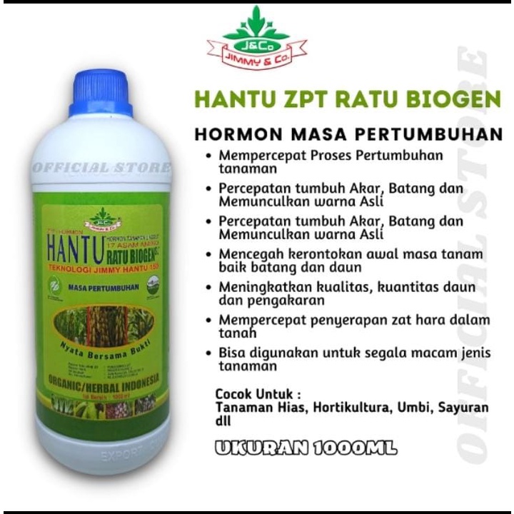Jual Pupuk Organik Jimmy Hantu ZPT Ratu Biogen 1000 ml | Shopee Indonesia