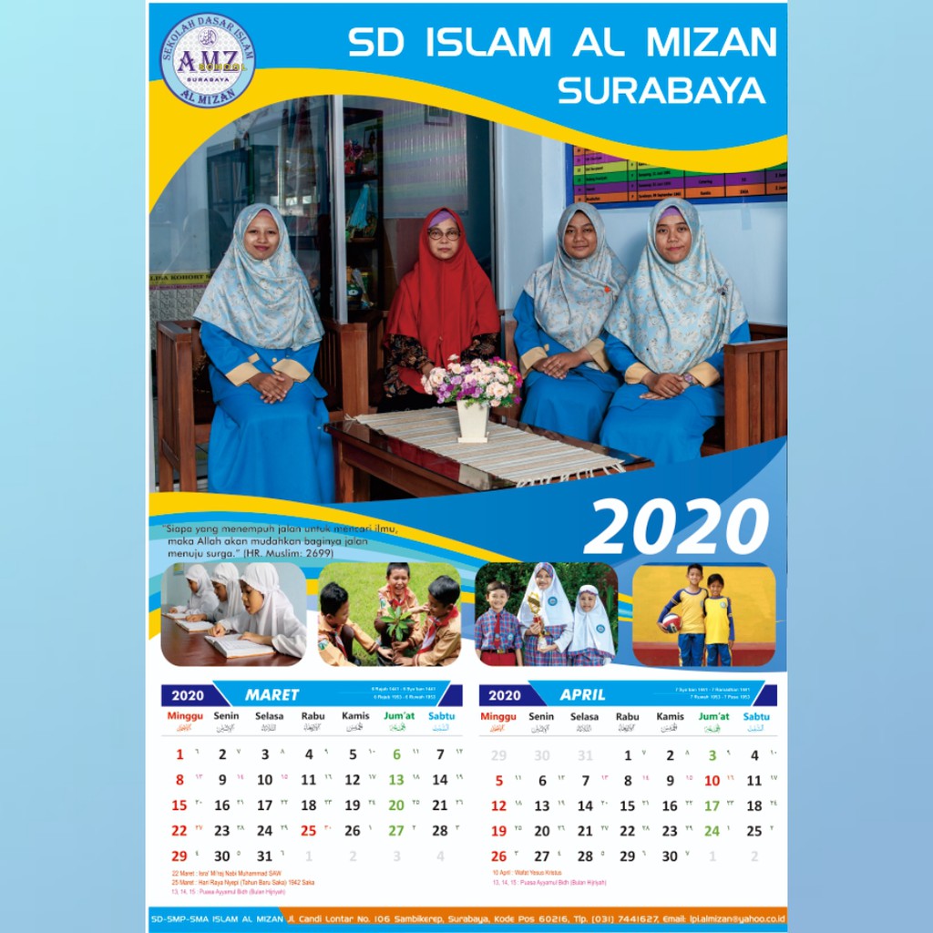Jual Desain Kalender Sekolah/Kantor/Perusahaan Ukuran A2 6 lembar (2 ...