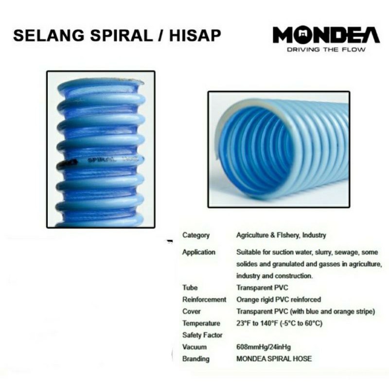 Jual Selang Spiral HISAP PVC Pompa Air Sedot ALKON MONDEA | Shopee ...