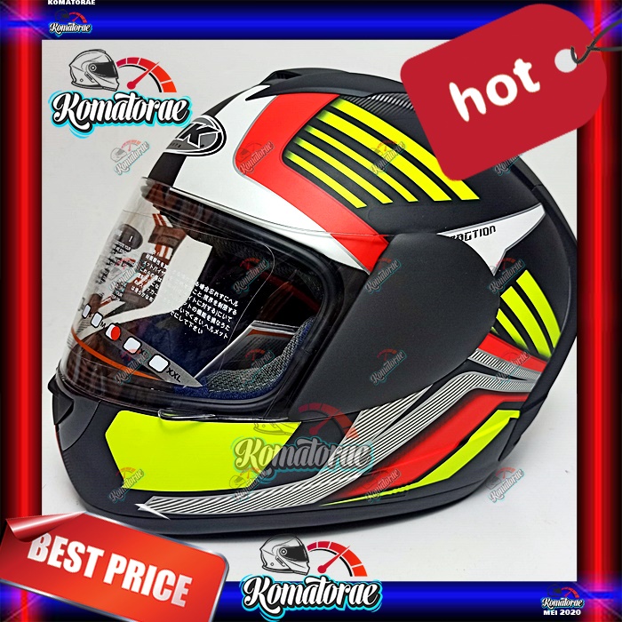 Jual HELM INK CL MAX LTD #3 MATT BLACK RED YELLOW FULL FACE | Shopee ...