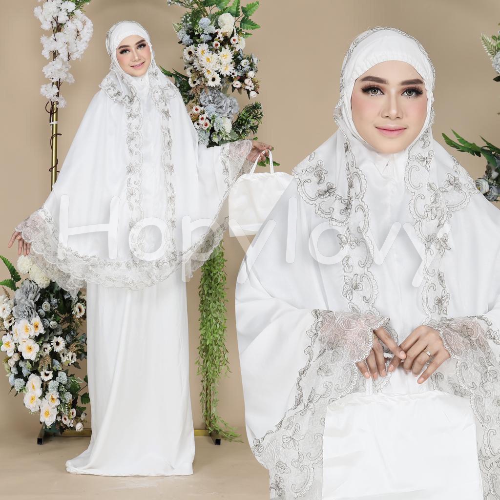 Jual HOPYLOVY Mukena Putih | Mukena Sholat Ied | Mukena Ramadan ...