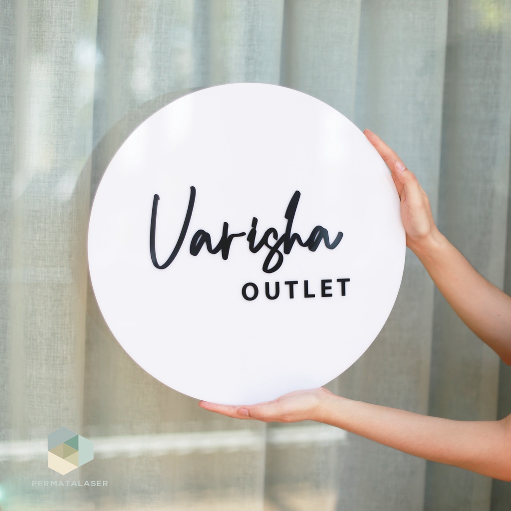 Jual Sign Toko Akrilik Bulat | Papan Nama Toko Akrilik | Hiasan Dinding ...