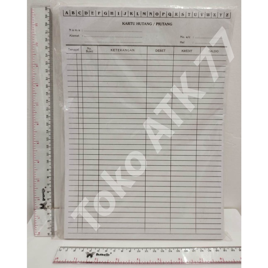 Jual Kartu Hutang Piutang A4 Folio Besar isi 100 Lembar READY STOCK ...