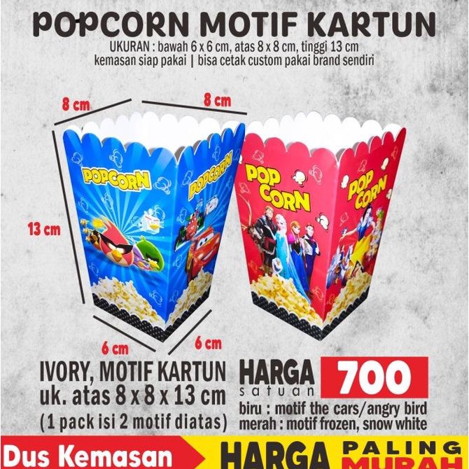 Jual Box Popcorn Kartun Delicious uk 8x8x13 cm Foodgrade | Shopee Indonesia