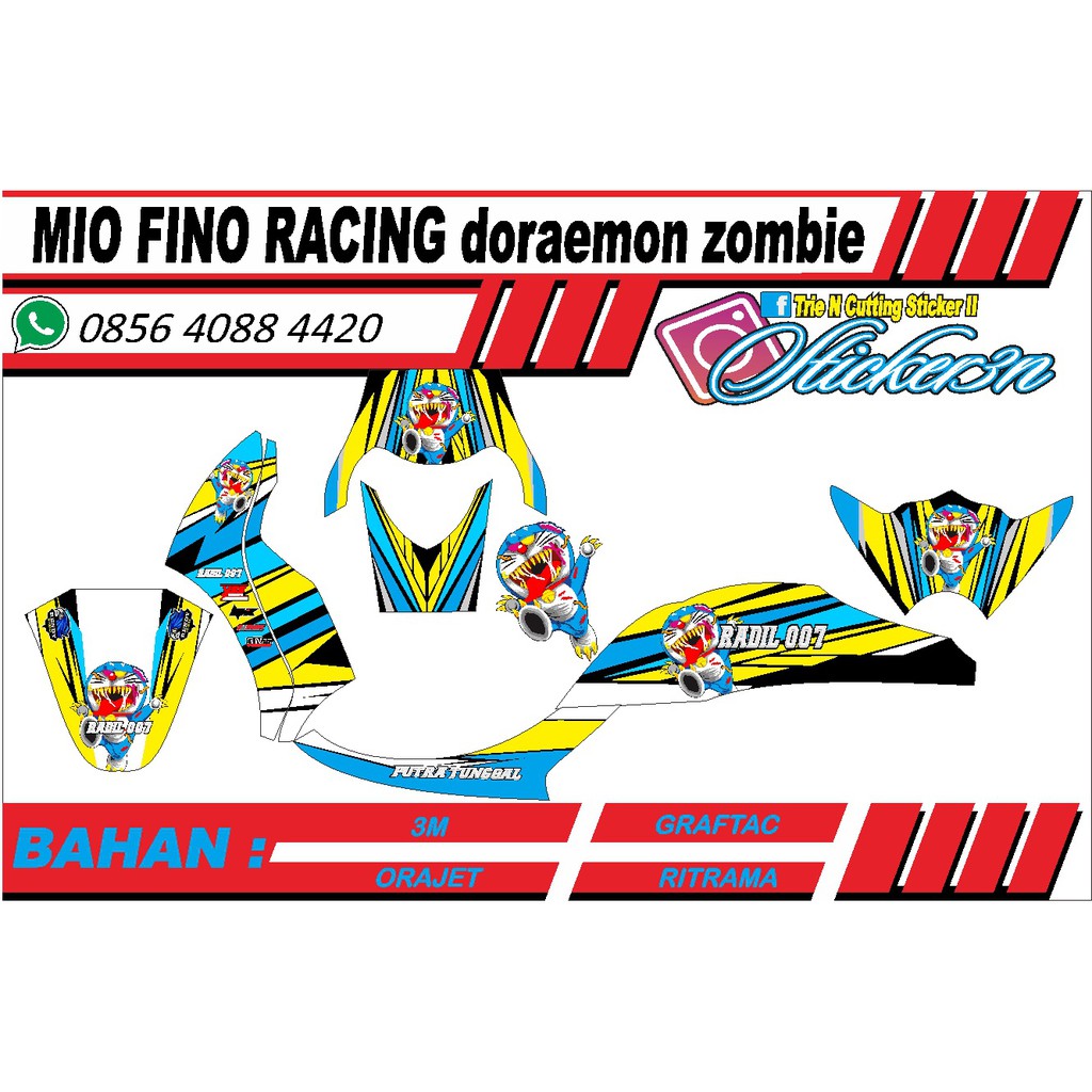 Jual Decal Full Bodi Mio Fino Racing Doraemon Zombie, decal yamaha mio ...