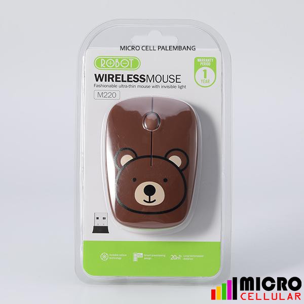 Jual Mouse ROBOT M220 Brown Bear Series 2.4G Wireless Termasuk Baterai ...
