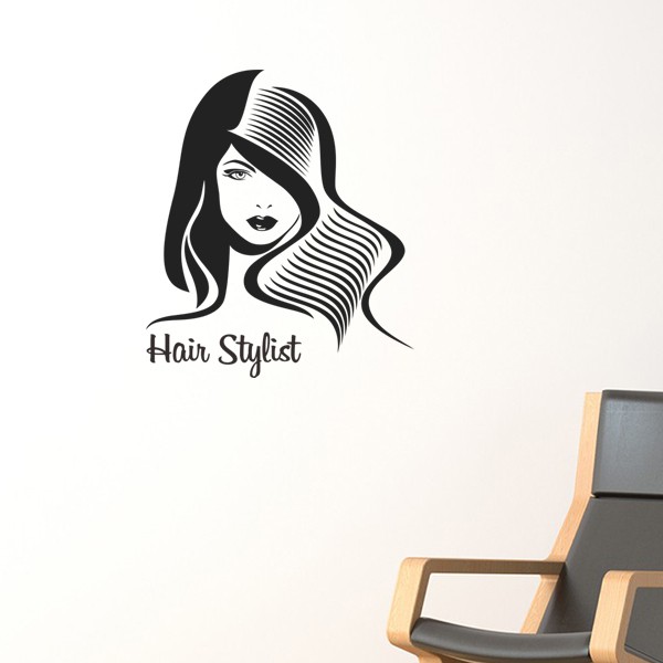 Jual Stiker Hair Stylist 2 Salon Rambut Sticker Dinding Kaca Barber ...