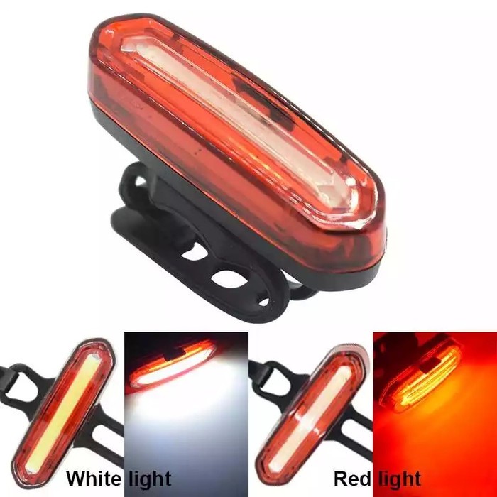 Jual Lampu Sepeda Cob 1860 rechargerable Led Merah Putih Bicycle Tali ...