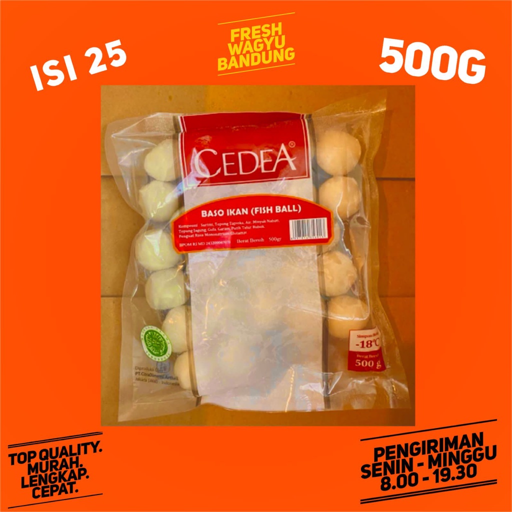 Jual CEDEA FISH BALL 500G BASO IKAN BESAR SUKI SHABU STEAMBOAT HALAL ...