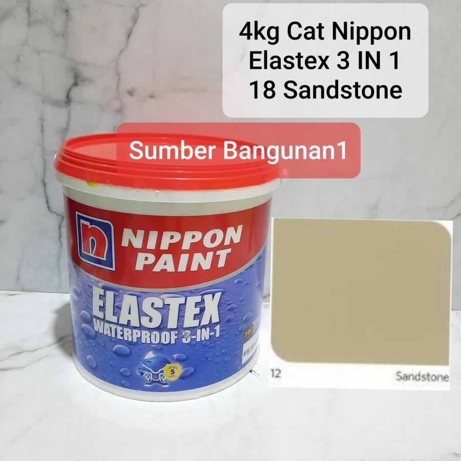 Jual Cat tembok nippon elastex 18 sandstone coklat cream muda dinding ...