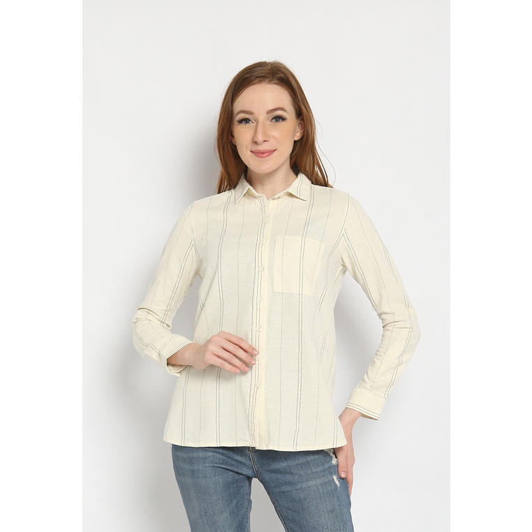Jual Rodeo - Kemeja Wanita - Claudia Shirt - Broken White | Shopee ...