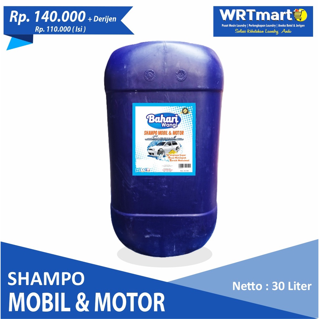 Jual WRT Shampo Sabun Mobil Motor 30 Liter Murah Untuk Usaha Cuci Car ...