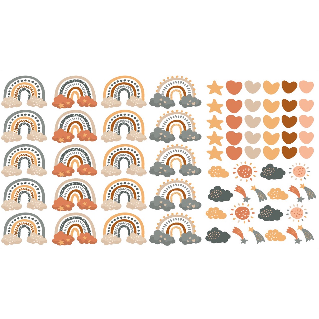 Jual STIKER DINDING AESTHETIC STIKER PELANGI WALL STICKER RAINBOW ...