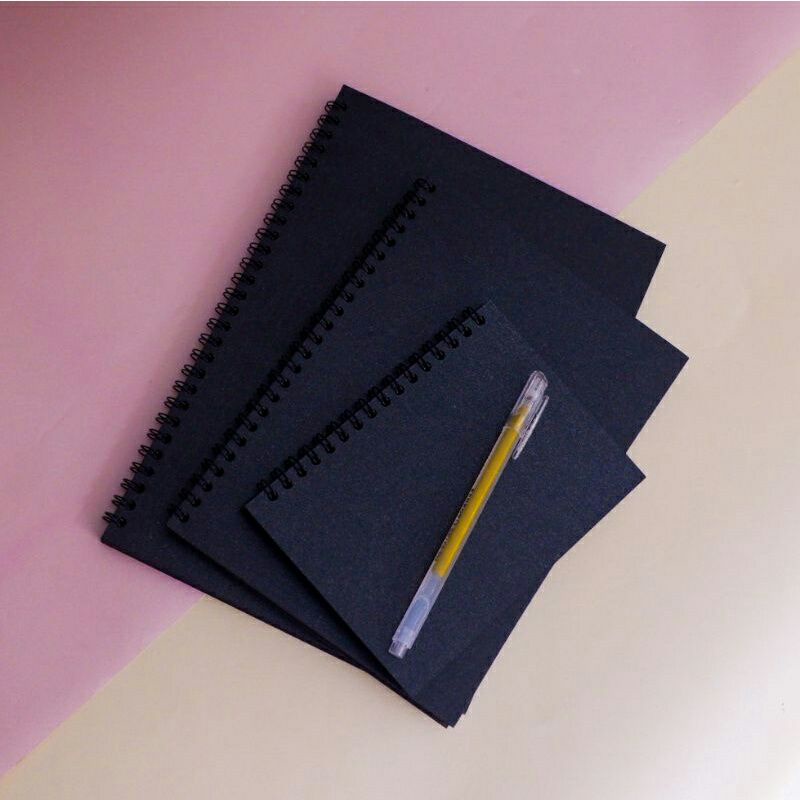 Jual SKETCHBOOK HITAM / NOTEBOOK POLOS / SKETCH BOOK HITAM A5 /NOTE ...