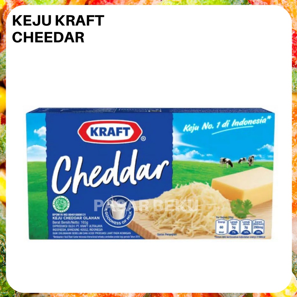 Jual Keju Kraft Craft Cheddar 165gr untuk Kue Jajanan Pasar Beku Frozen ...