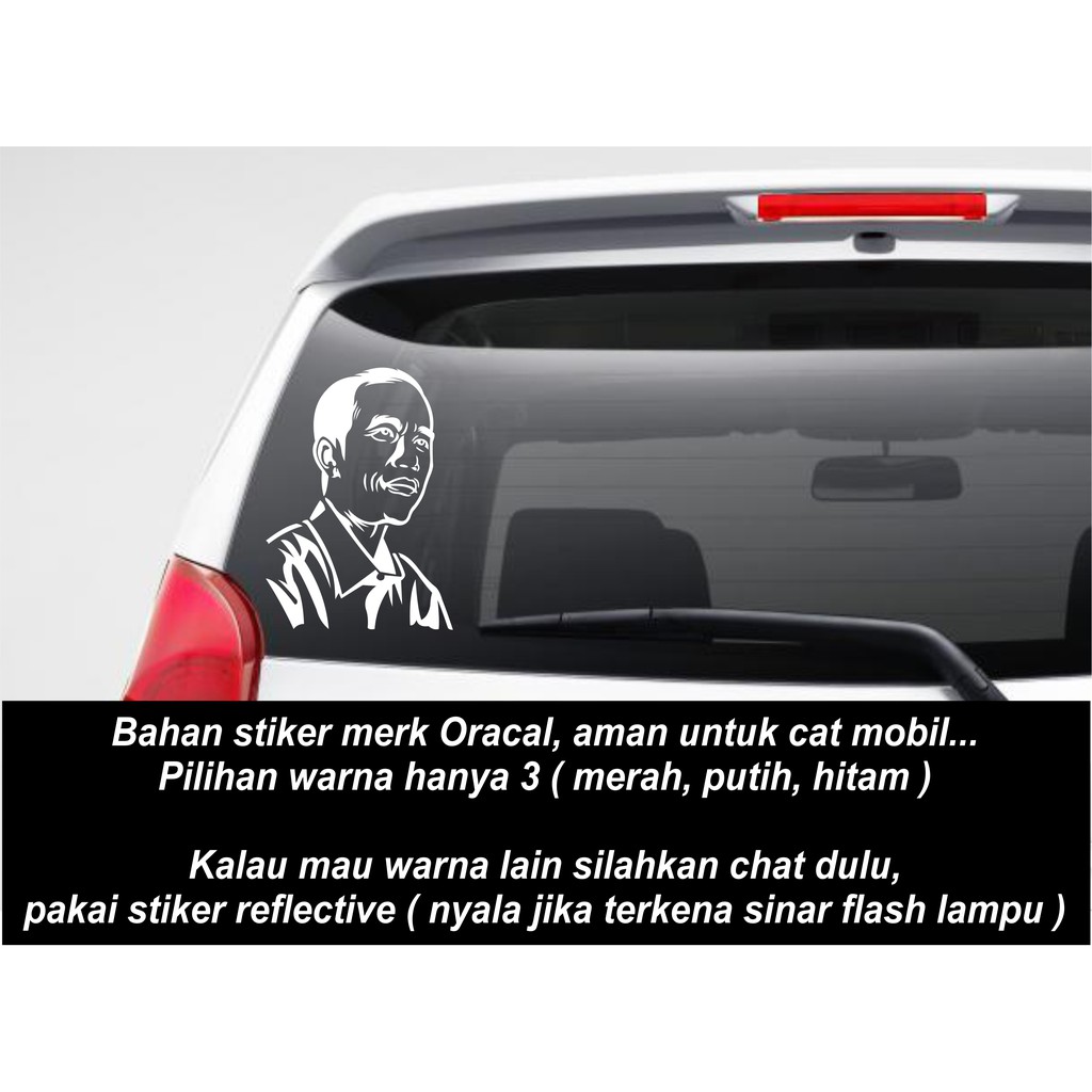 Jual Stiker cutting kaca belakang mobil sketsa jokowi, sticker jokowi ...