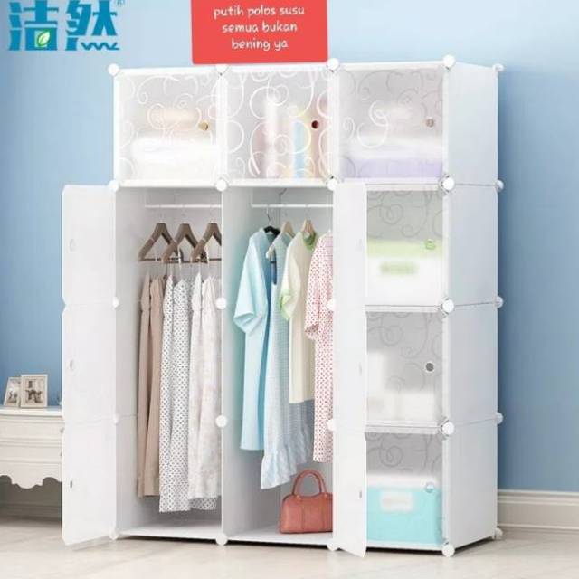Jual Rak pakaian Lemari baju Plastik kotak 3x4 | Shopee Indonesia