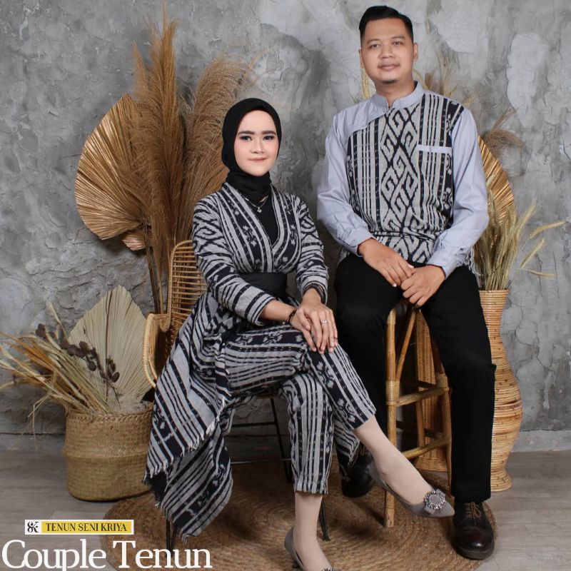Jual set baju tenun couple - set couple tenun jepara - set wanita & kemeja tenun - tenun couple ...