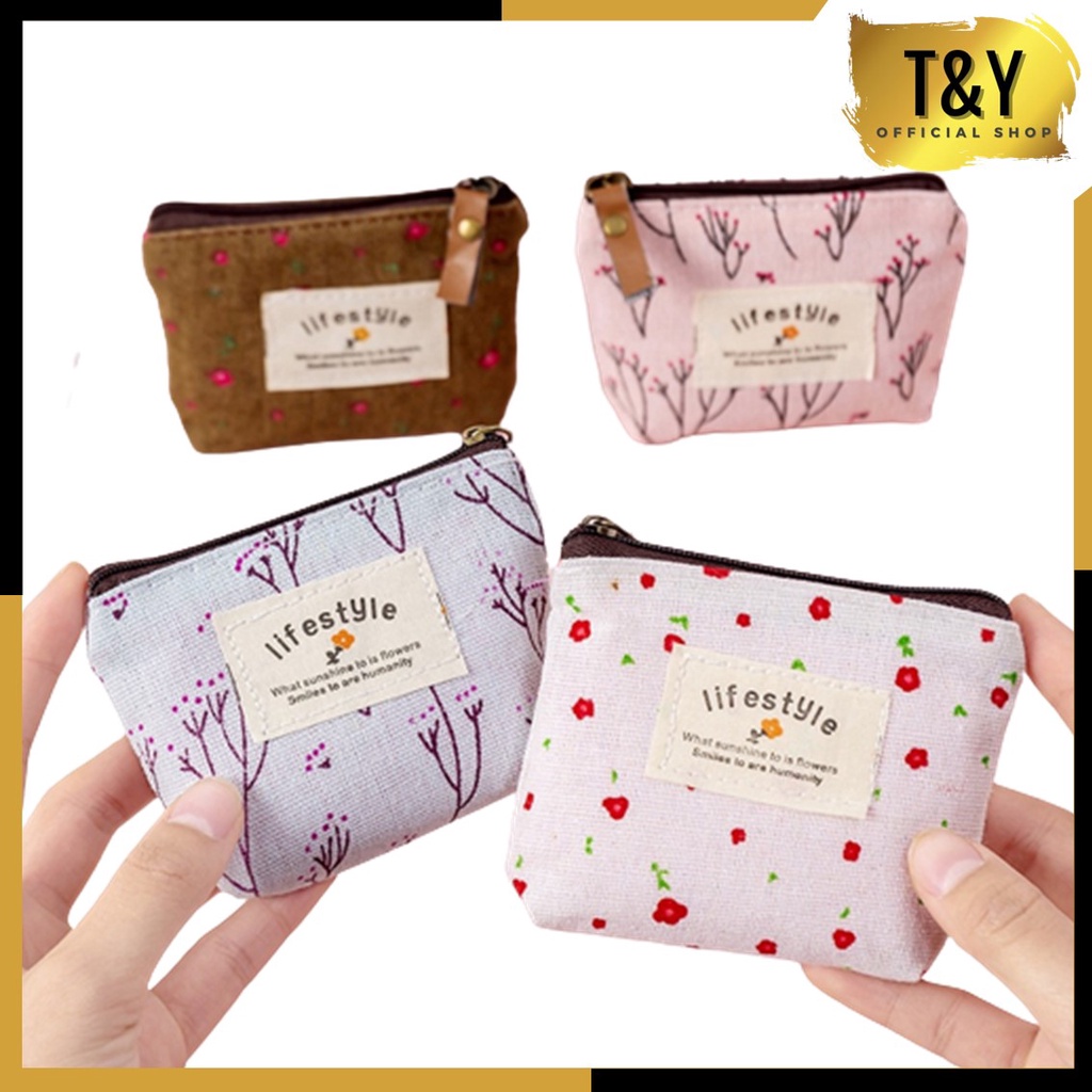 Jual T&Y Pouch Dompet Koin Resleting Live Style Kanvas Dompet Serbaguna ...