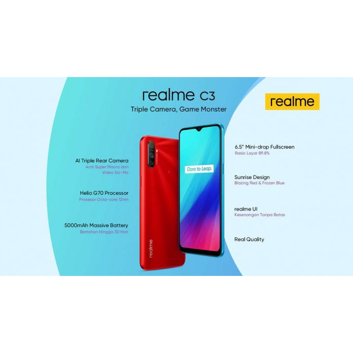 Jual REALME C3 RAM 3 GB ROM 32 GB / LTE 4G / BAT 5000 mAh | Shopee ...