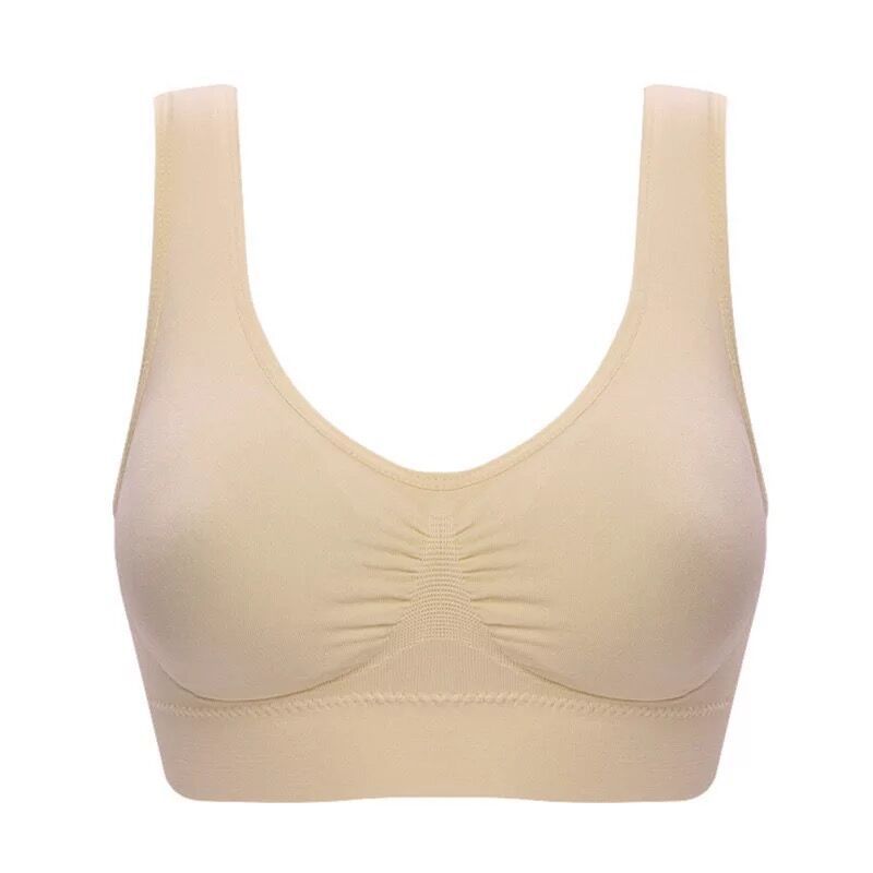 Jual S-3XL Wanita Sport bra katun Yoga Seamless Single Layer Sports Bra ...