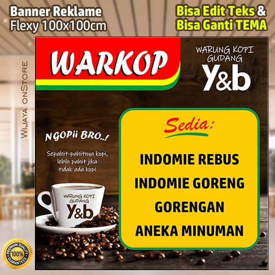 Jual Banner WARKOP Spanduk Warung Kopi Indomie Usaha Makanan 1M ...