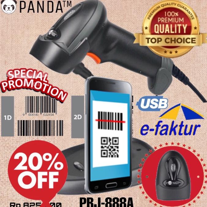 Jual 2D BARCODE SCANNER E-FAKTUR PANDA PRJ-888A AUTO+STAND(QR Code-Efaktur) | Shopee Indonesia