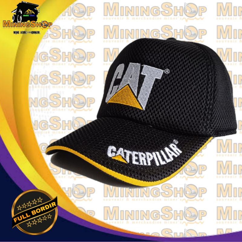 Jual topi bordir logo alat berat jaring dua lapis CAT LOGO | Shopee ...