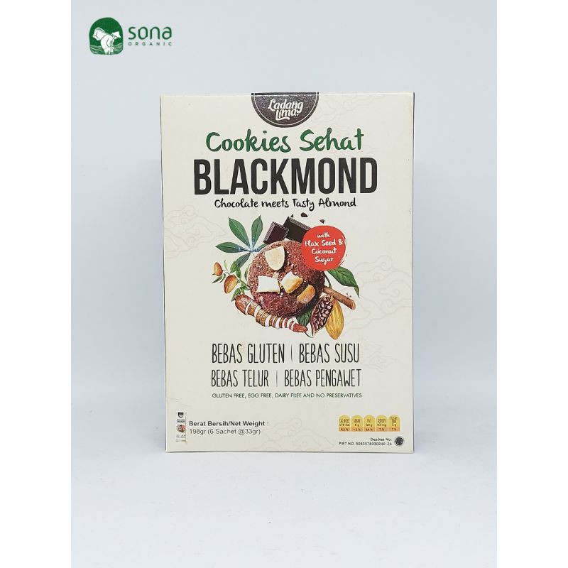 Jual Blackmond Cookies Sachet 198g - Ladang Lima - 1 box - 6 Sachet ...