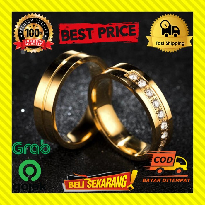 Jual CINCIN COUPLE KAWIN TUNANGAN EMAS POLOS PERAK PREMIUM C133 | Shopee Indonesia