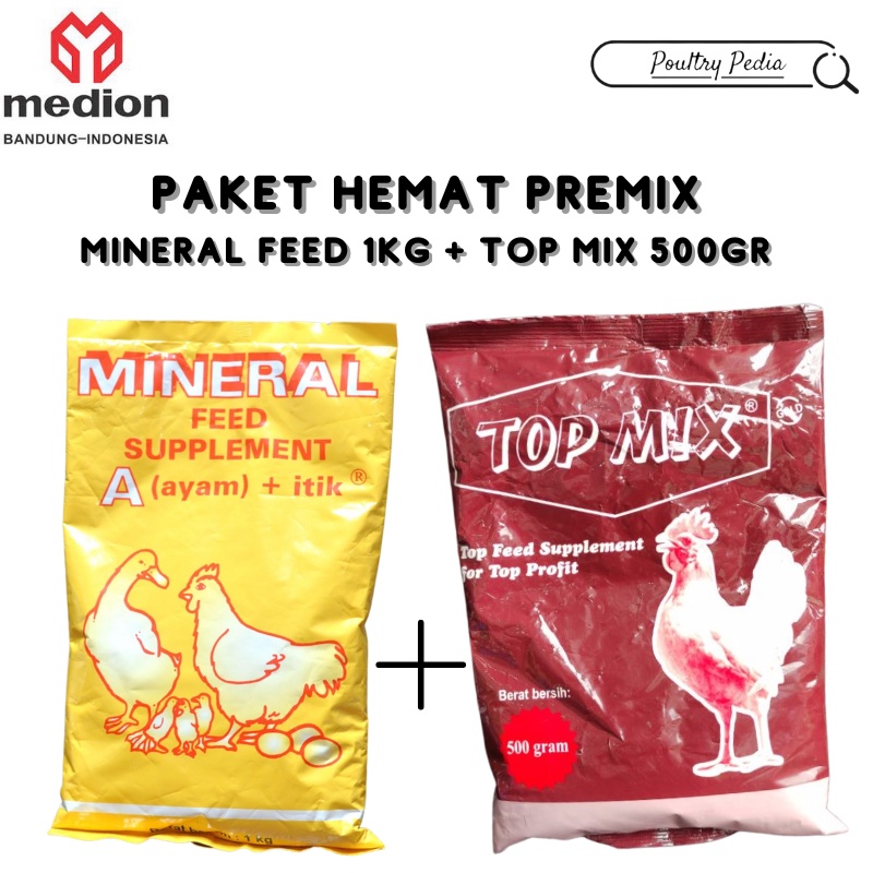 Jual Top Mix 500 gr + Mineral feed 1kg - paket premix pakan ayam ...
