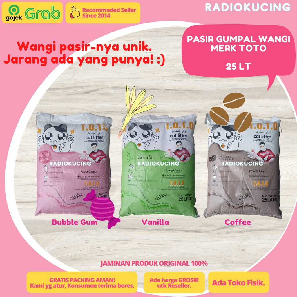 Jual Pasir Kucing Merk Toto 25 lt Gumpal Wangi Baim Wong [ JUWIES RADIO ...