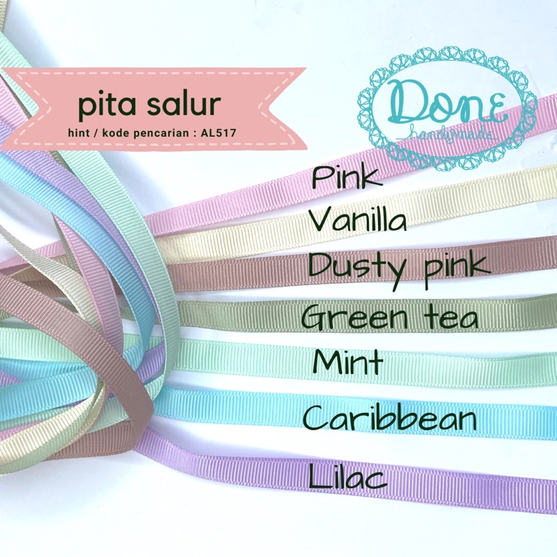 Jual Done Handymade ribbon pita salur craft ribbon pita hampers AL517 ...